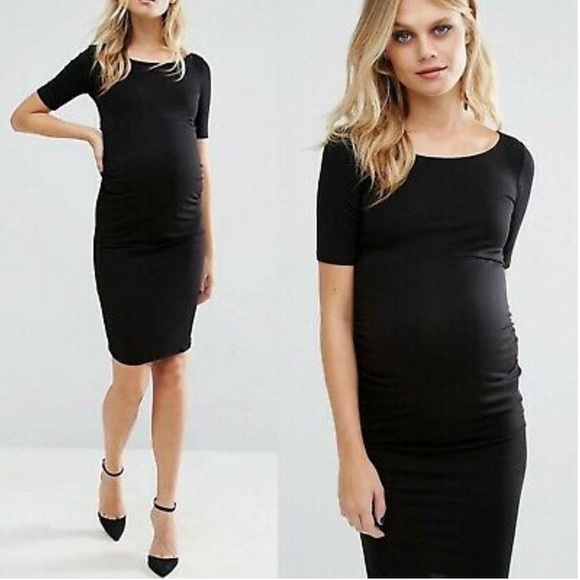 ASOS Maternity | Dresses | Asos Maternity Womens 2 Black Bardot Dress ...